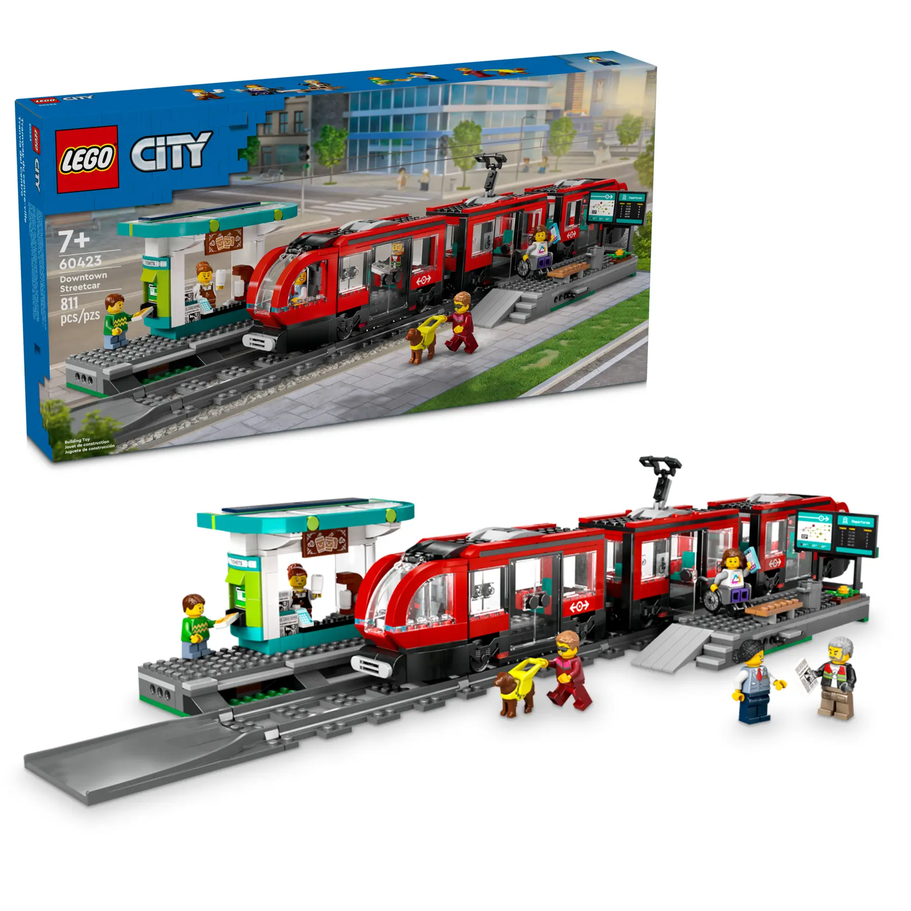 Конструктор LEGO City 60423 Downtown Streetcar and Station, 811 дет.