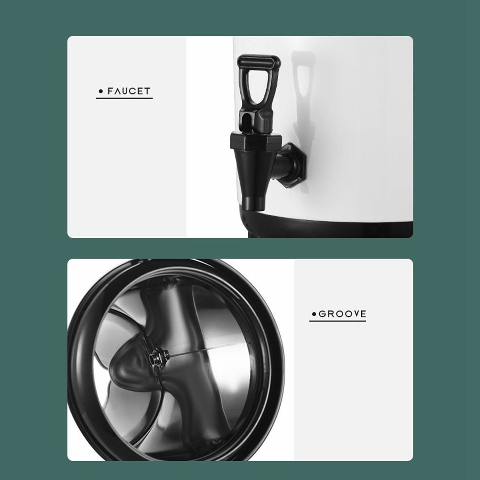 Изолированный диспенсер для горячих и холодных напитков, ведро для напитков из нержавеющей стали с краном для чая с молоком, 8 л, светло-синий