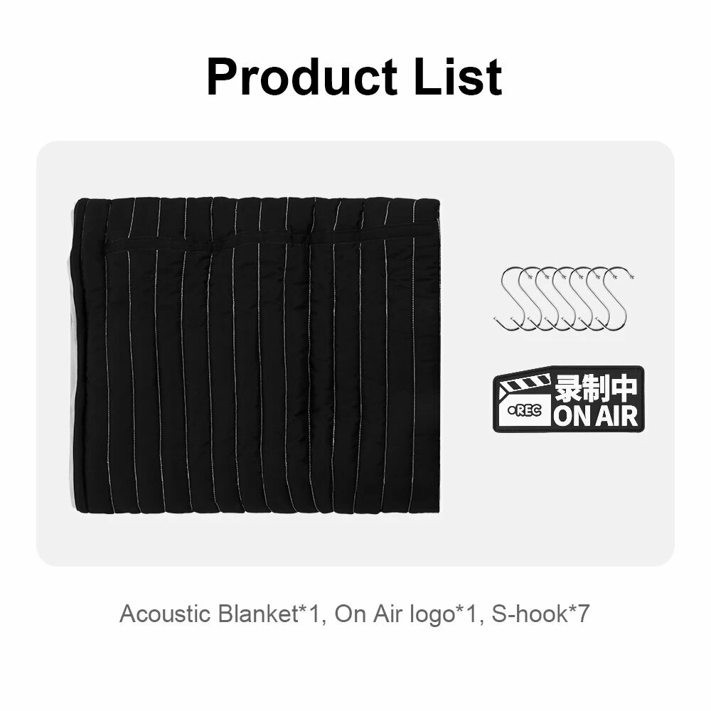 Звукопоглощающее одеяло Selens 2-в-1, черное/белое