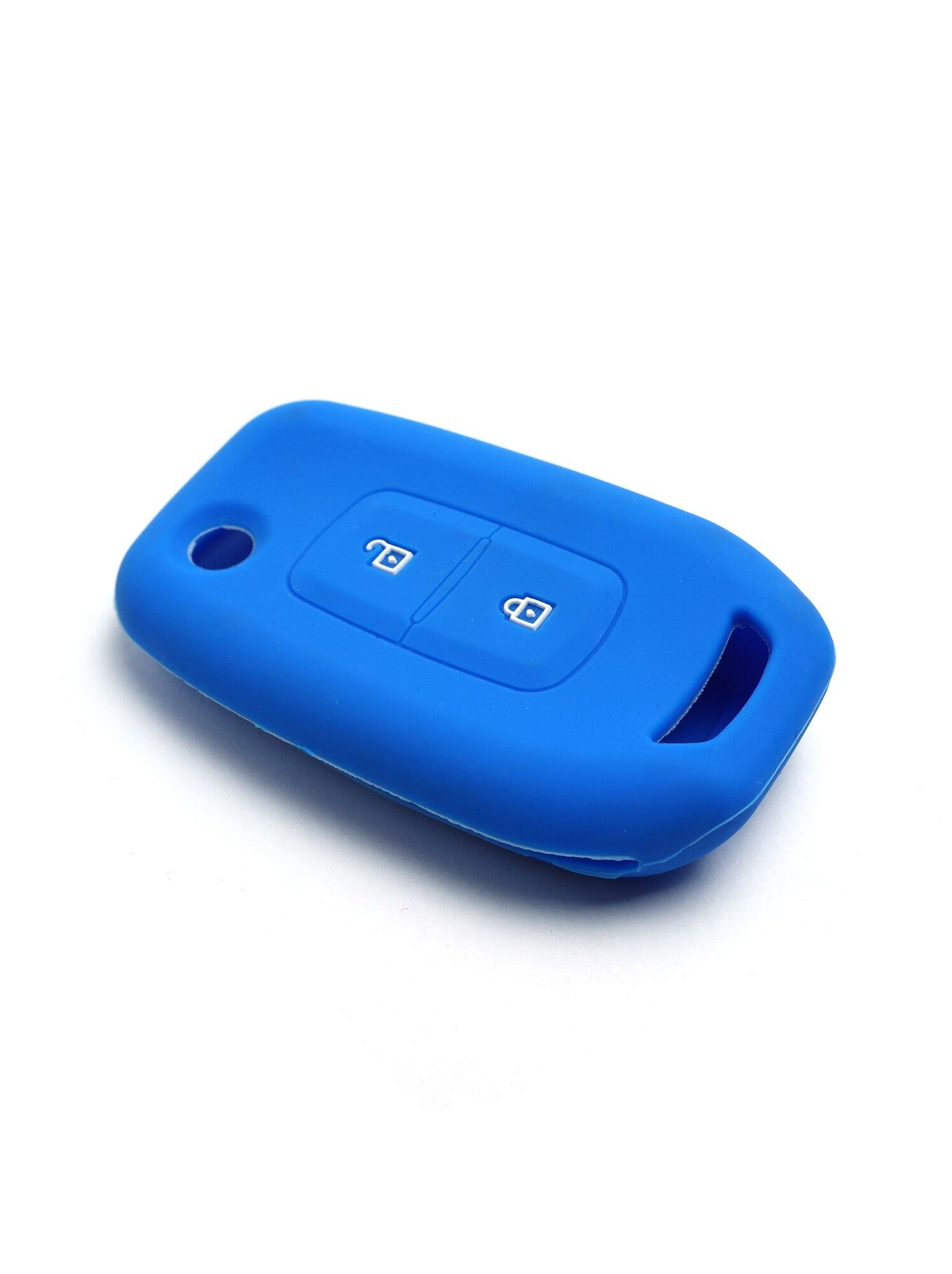 Силиконовый чехол BGT для ключей Renault (Рено), влагозащитный, ударопрочный, синий