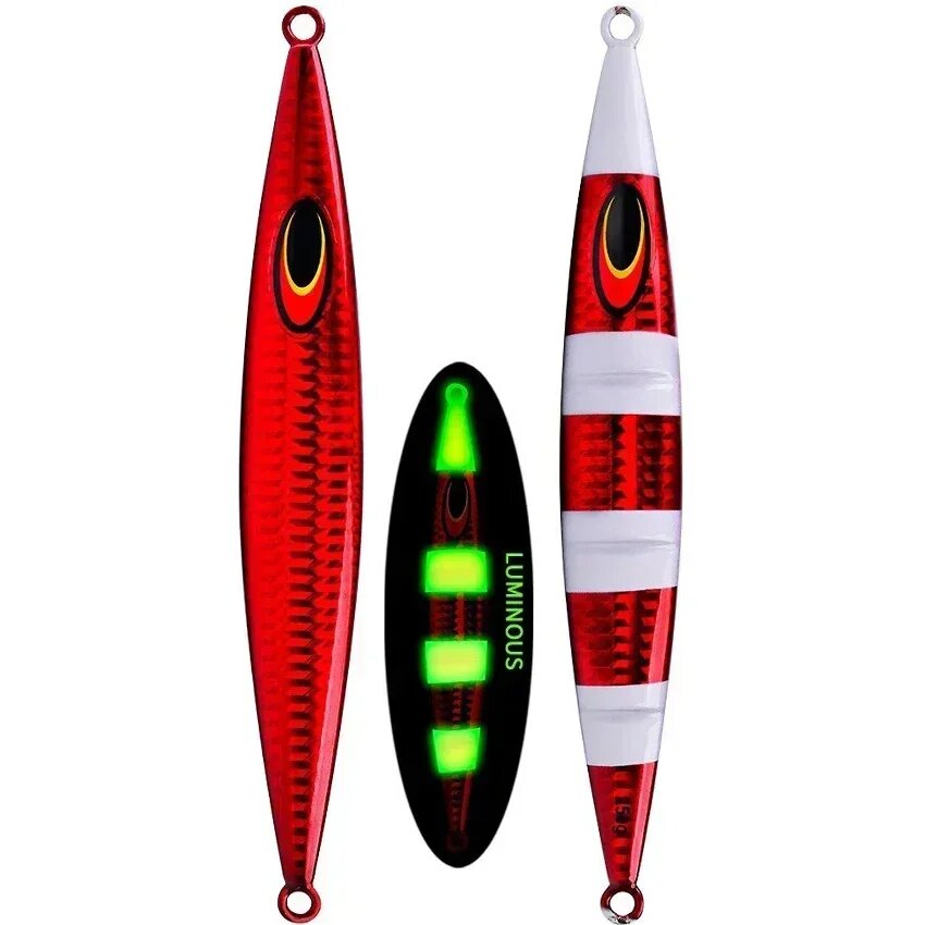 Металлическая светящаяся лодка для рыбалки Красный, 150g- 14.9cm, A -No hook