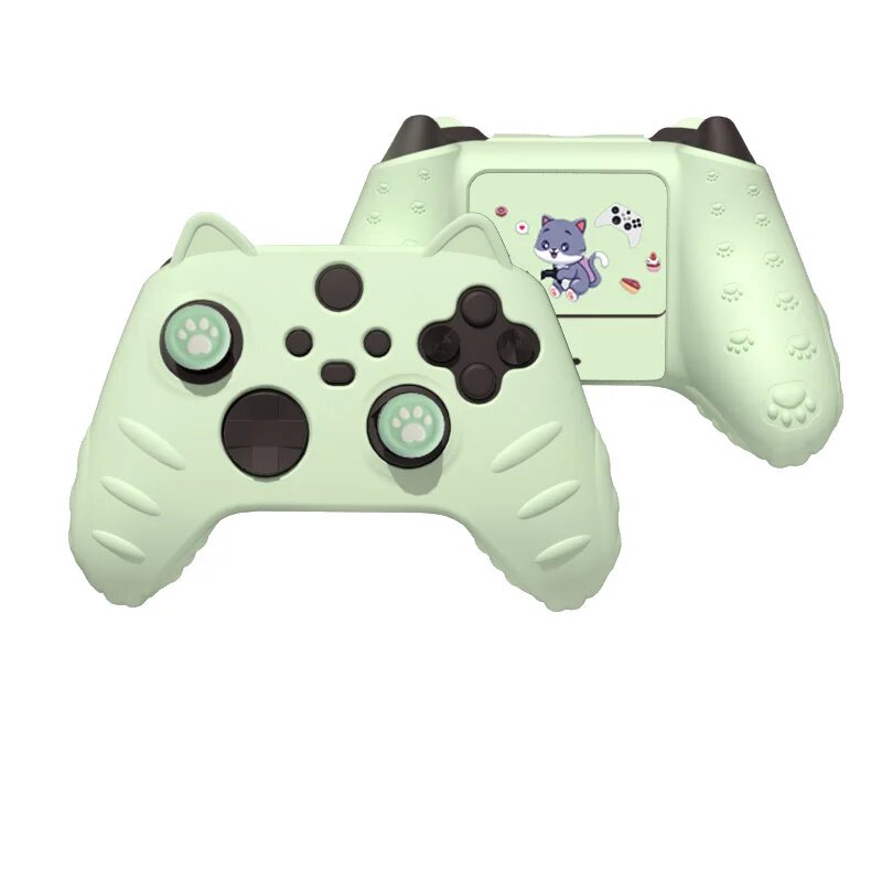 Силиконовый чехол для геймпада Xbox Series X/S GURSIGE Cat Ear Claw Green