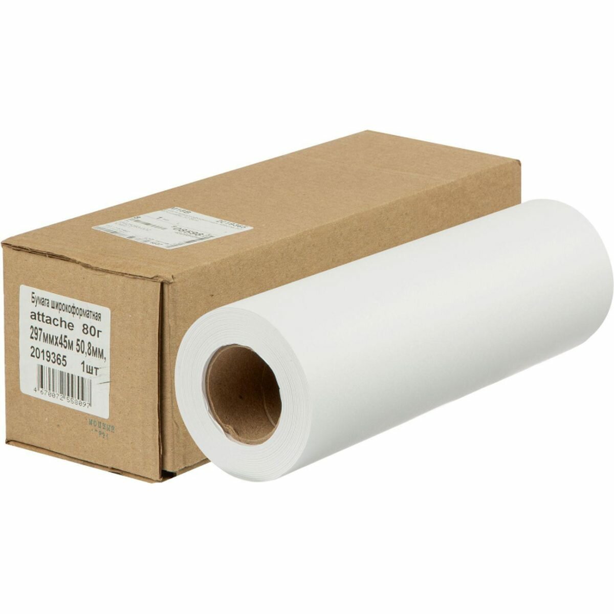 Бумага широкоформатная Attache (297мм, намотка 45м, 80г, втулка 50.8мм) (2019365)