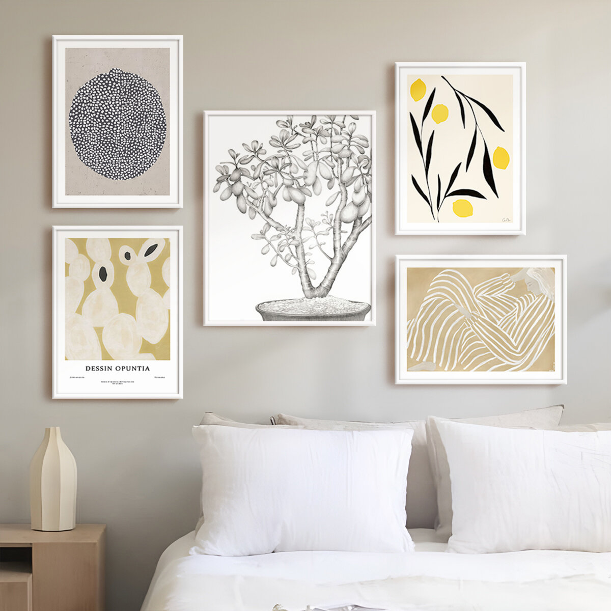 Постеры 5 шт на стену для интерьера "Набор абстракций денежное дерево"