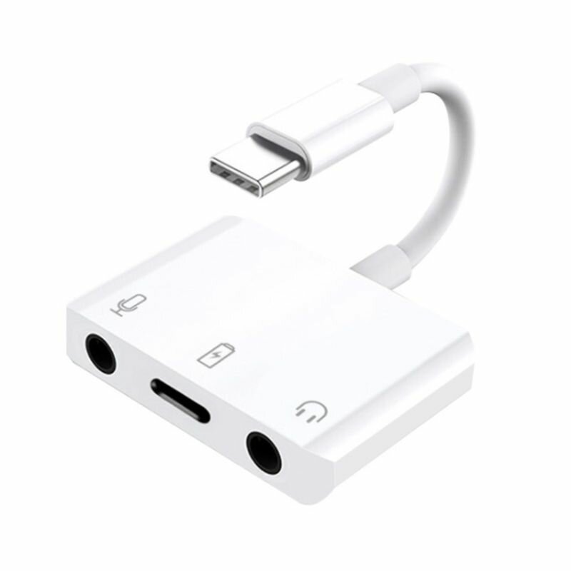 Внешний адаптер звуковой карты Type-C USB-C к разъему 3,5 мм для наушников, аудио для портативного компьютера, мобильного телефона