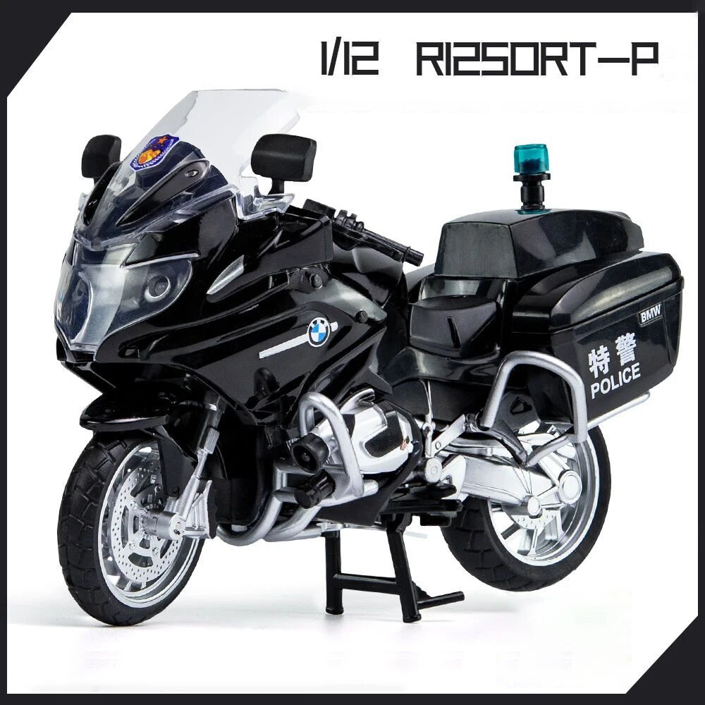 BMW R1250RT металлическая модель мотоцикла 1:12 Черный, Police Black no box