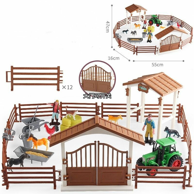 Набор "Конюшня" NS-09129-1: сборная модель фермы с лошадьми для детей от 3 лет