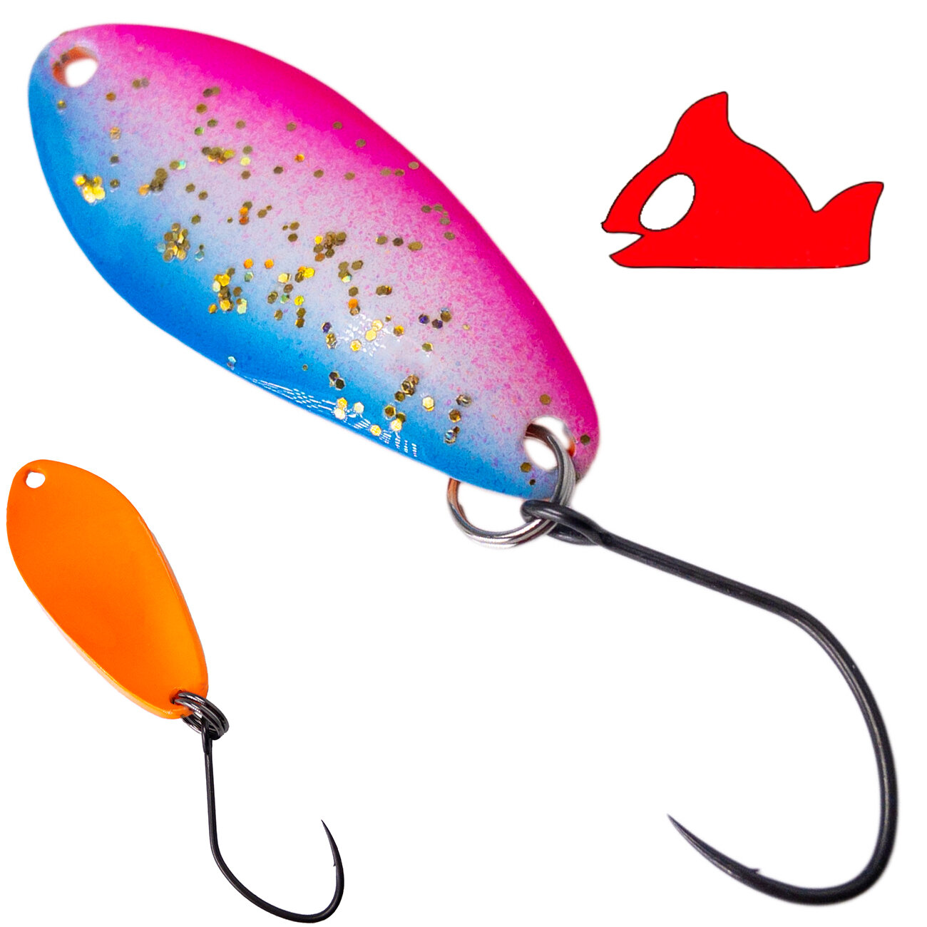 Набор 2ШТ Блесна колебалка Зябликов Пиксель 3 см. 2гр fluo