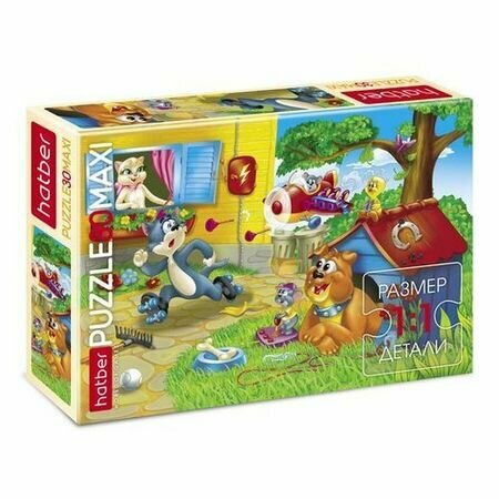 Пазлы Макси 30 деталей. Приключения Кота 30ПЗ4_11789, (Хатбер-М)