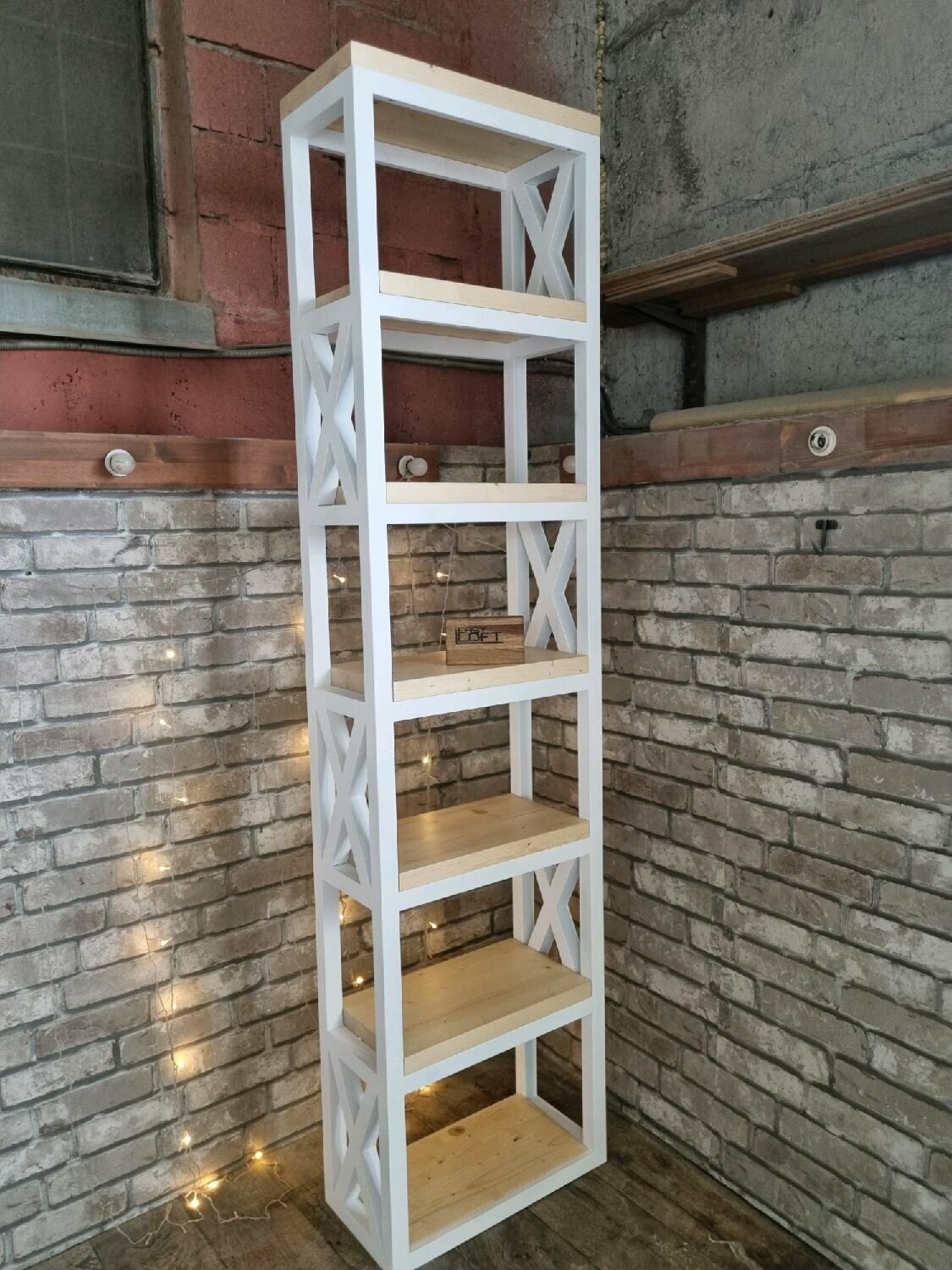 Стеллаж "EasyLOFT" в стиле лофт модель "Light", для дома и офиса, 60х30х240 см.