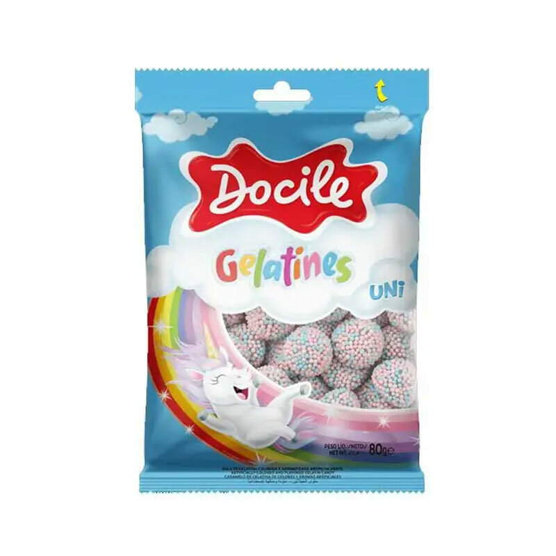 Жевательный мармелад DOCILE GELATINES UNI (единорог со вкусом клубники) /пакет/ 80г