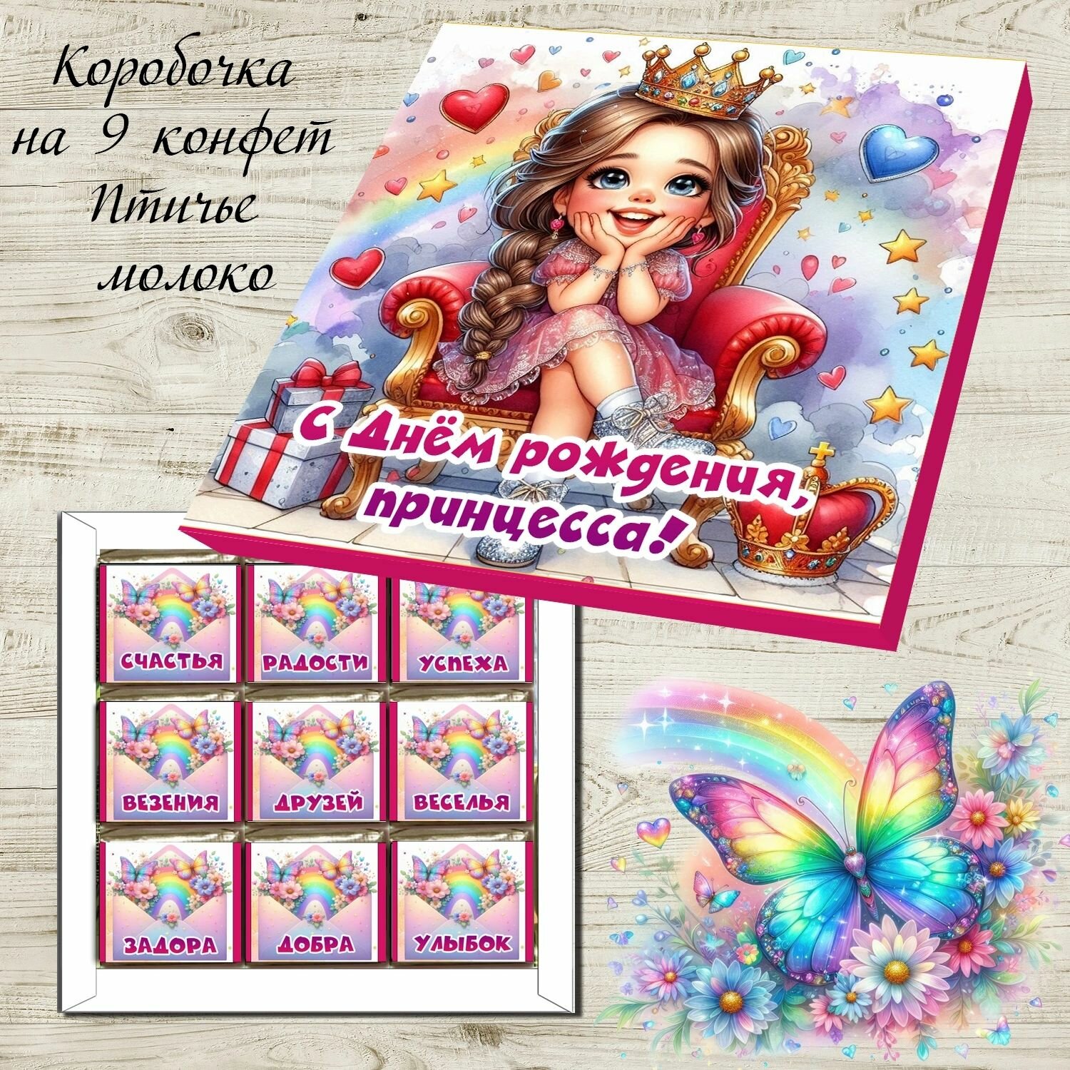 Подарочный набор с днем рождения подарок девочке и дочке/ сладкий бокс сюрприз подруге на ДР