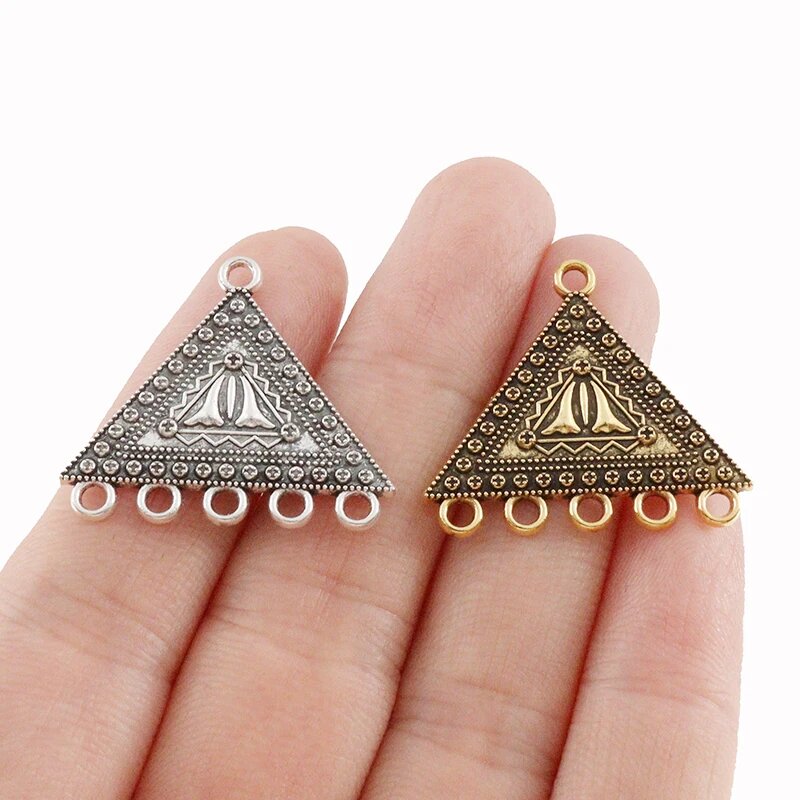 Комплект из 10 шармов-сережек ZXZ тибетского серебра/золотого цвета Mixed