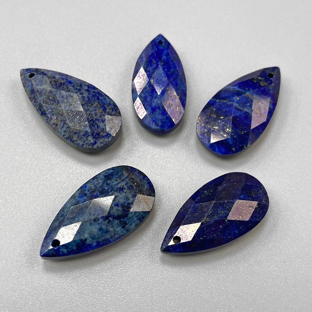 Подвески из природного камня Rainagem амазонит, лазурит, нефрит Темно-синий, 3 Pieces, Lapis Lazuli