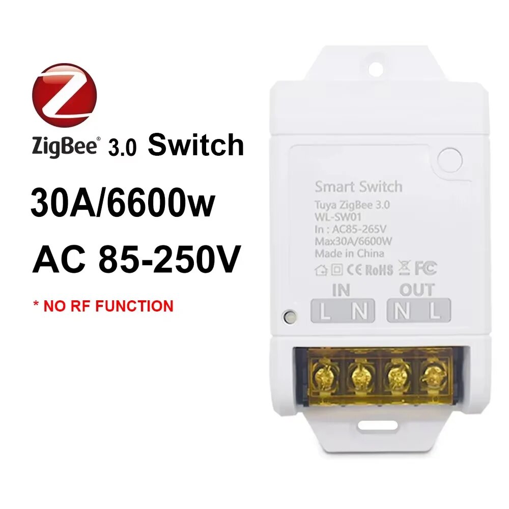 Zigbee 3.0 Switch 30A/6600W AC 85-250V