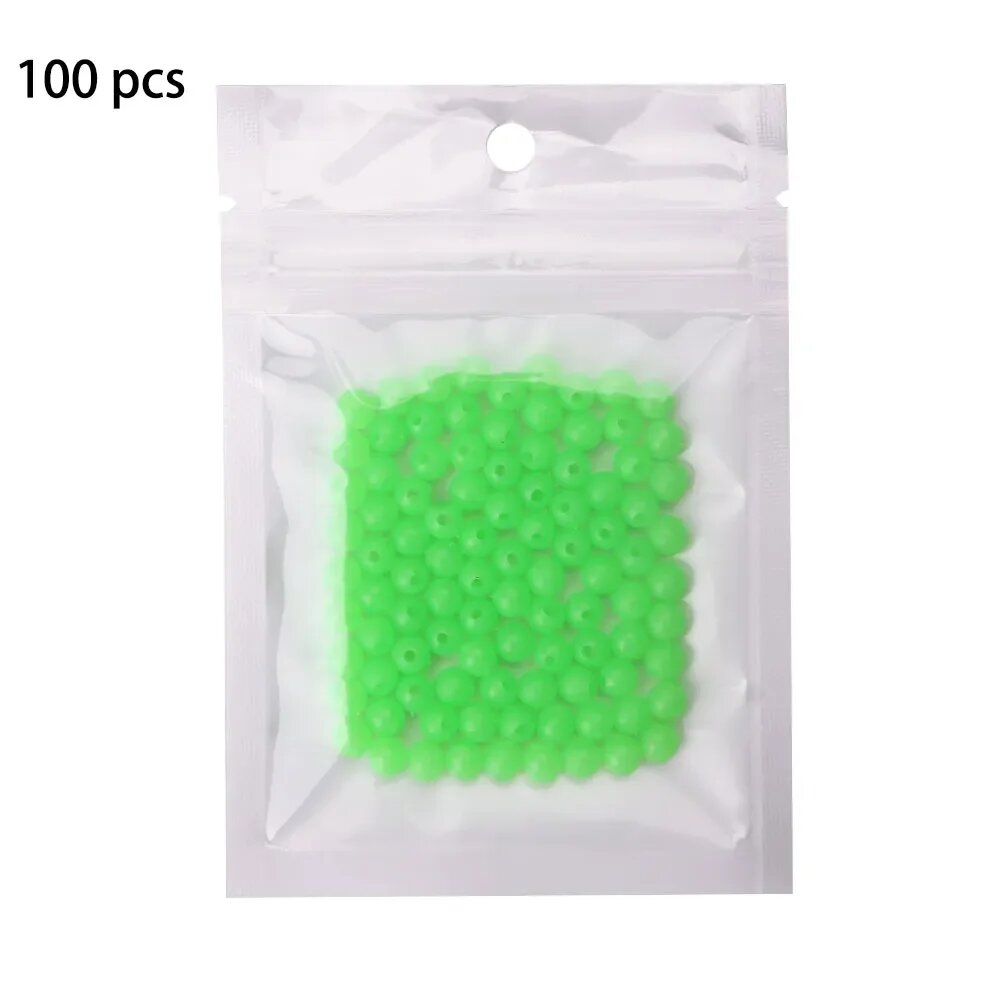Мягкие рыболовные бусины 100 шт./лот, стопор 5 мм, светящиеся круглые ограничители Для рыболовного пространства, бобы, мягкие резиновые аксессуары для приманки