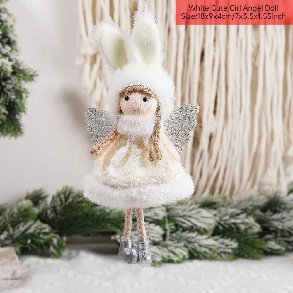 Белая кукла-ангел в костюме зайчика, 23-011White