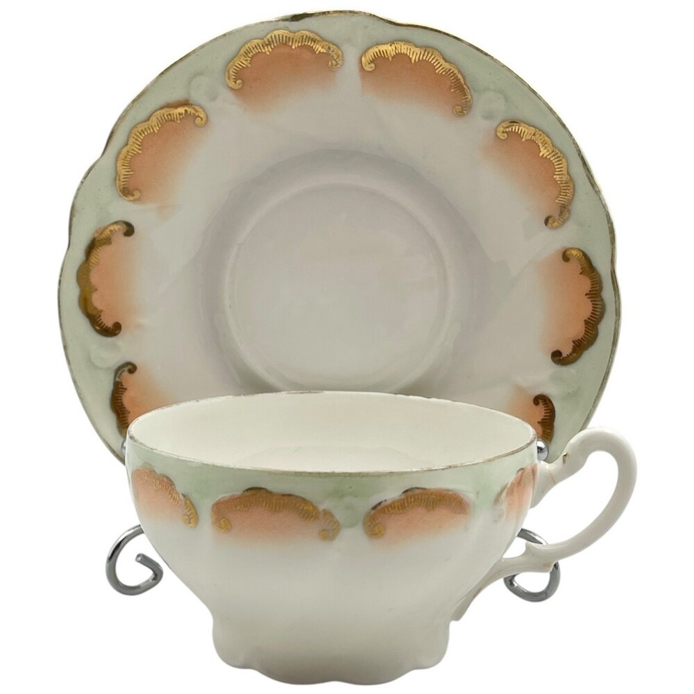 Чайно-кофейная пара "Завиток", 150 мл, фарфор, 1904-1927 гг, KPM Krister Porcelain, Польша