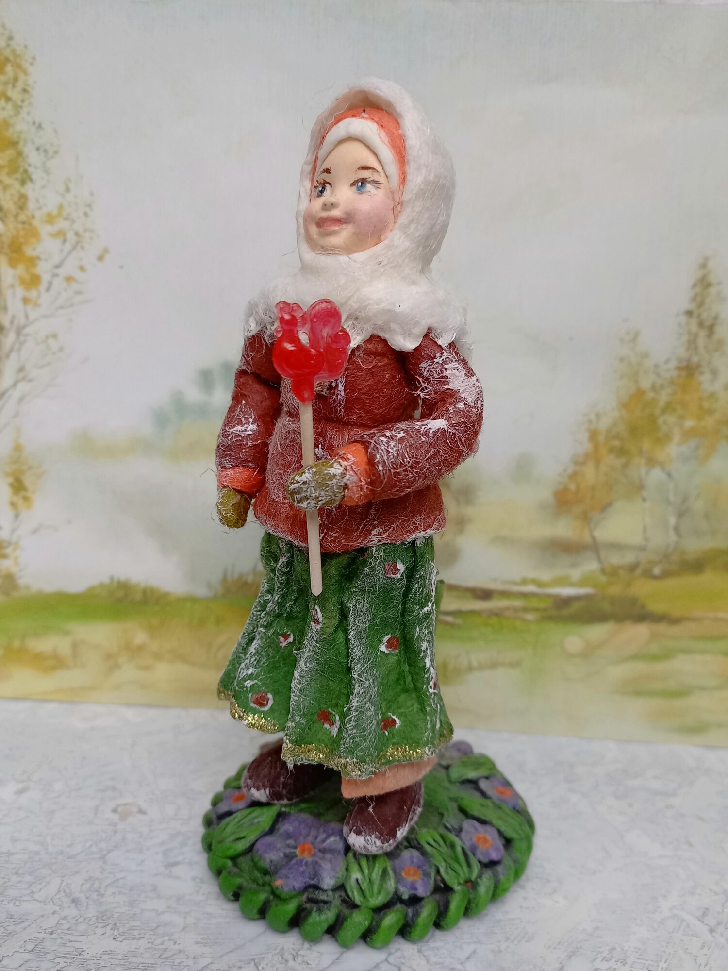 Ватная ёлочная игрушка "Любава"