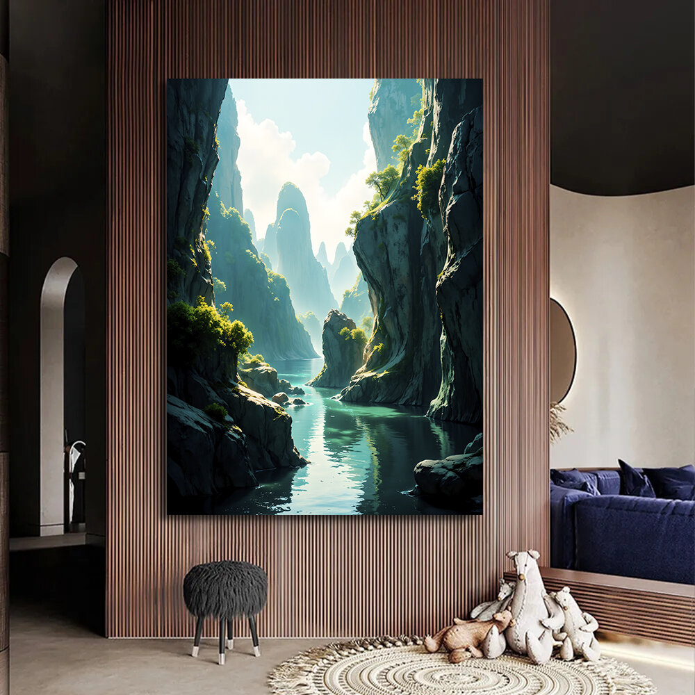 Картина ВсеКартины. тут "Море/Горы", на холсте, на деревянном подрамнике, 20x30 см