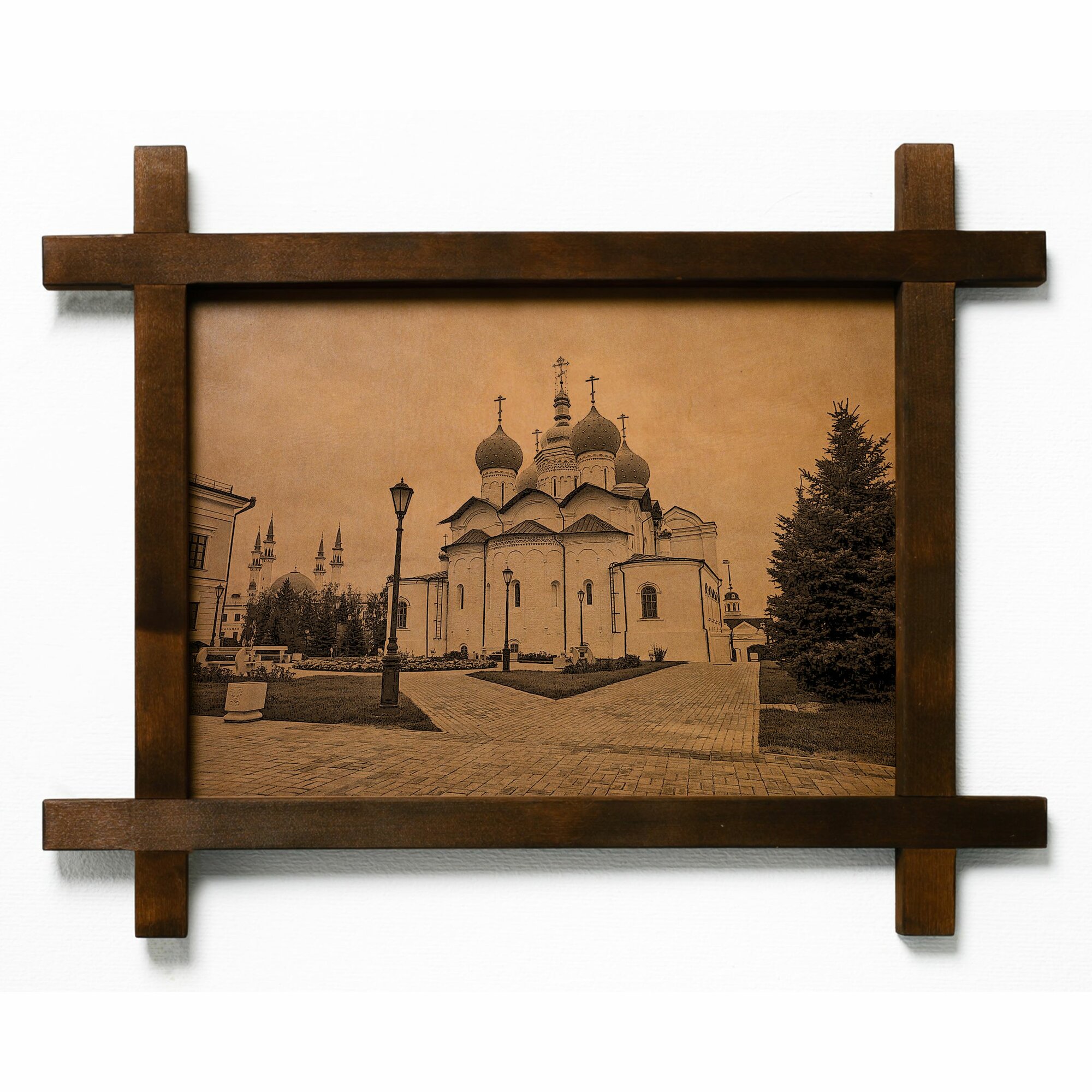 Картина интерьерная из кожи "Благовещенский собор Казанского кремля", BoomGift