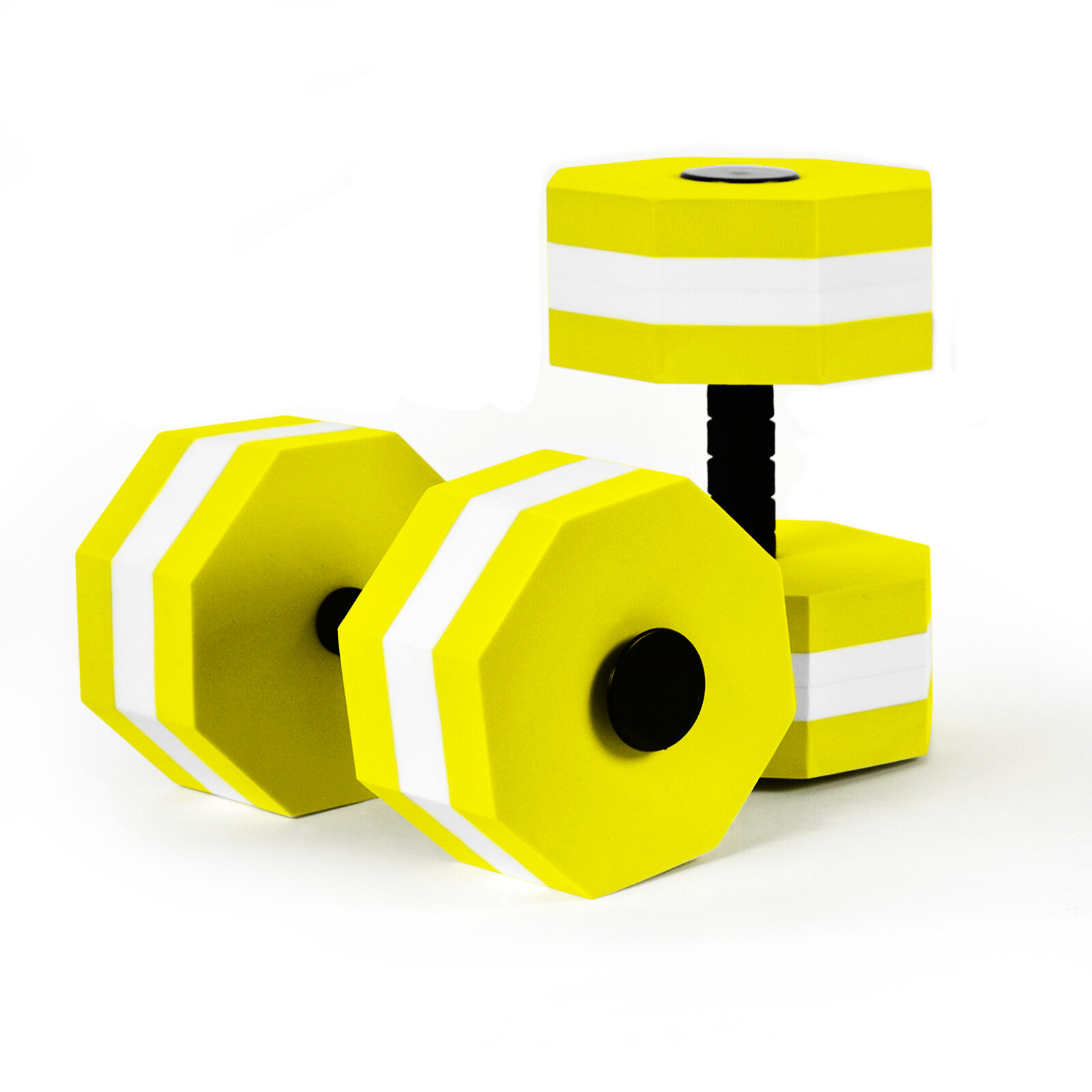 Гантели CLIFF для аквааэробики, восьмигранные, EVA, 26х16х8 см, 2 шт, желтый