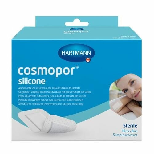 Cosmopor Silikon Повязка впитывающая пластырного типа с контактным слоем из силикона 10х8см N5