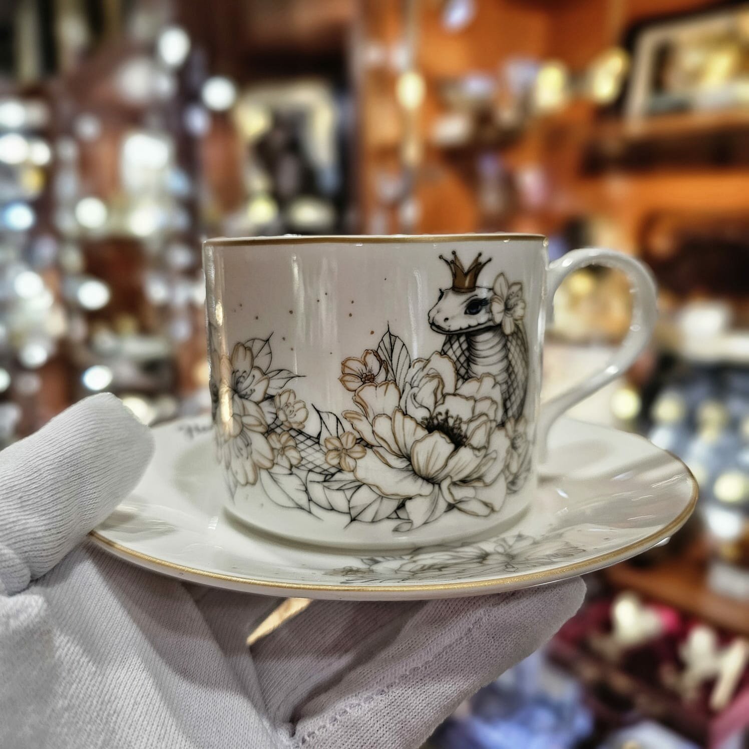 Чайная набор символ года 2025 змея, фарфор 300мл