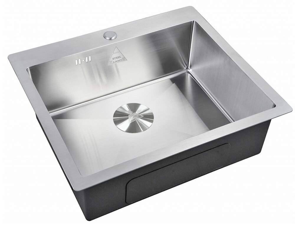 Мойка кухонная ZorG SH 5951 с накладкой, интегрированная / врезная / подстольная, матовая нержавеющая сталь