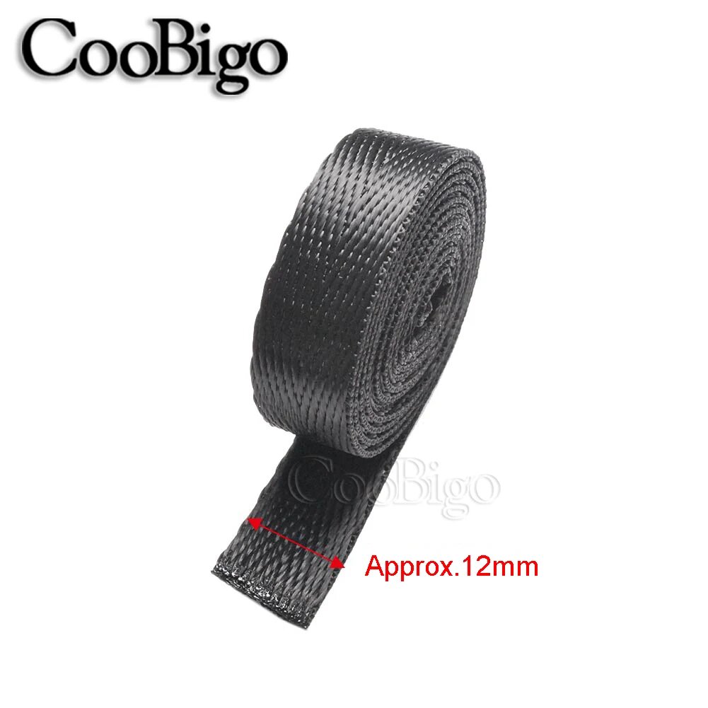 Тесьма CooBigo имитация нейлона, елочка, черный, 1 ярд, 10-50 мм 12mm