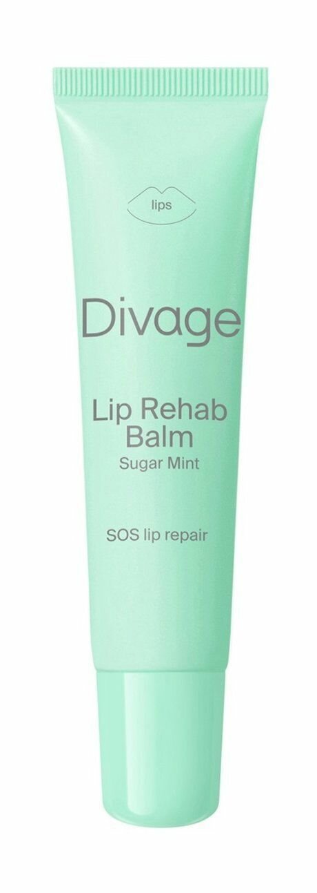 DIVAGE Бальзам для губ с ароматом сладкой мяты Lip Rehab Balm SOS lip repair Sugar Mint, 12 мл