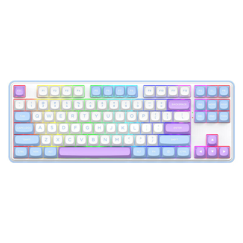 Трехрежимная настраиваемая механическая клавиатура REDRAGON KS87 Blueberry Purple, Bluetooth, Dragon Song Switch