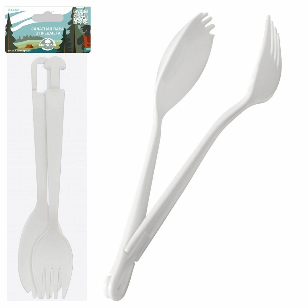 Салатная пара Мультидом ложка, вилка, 17 см (VL84-142)