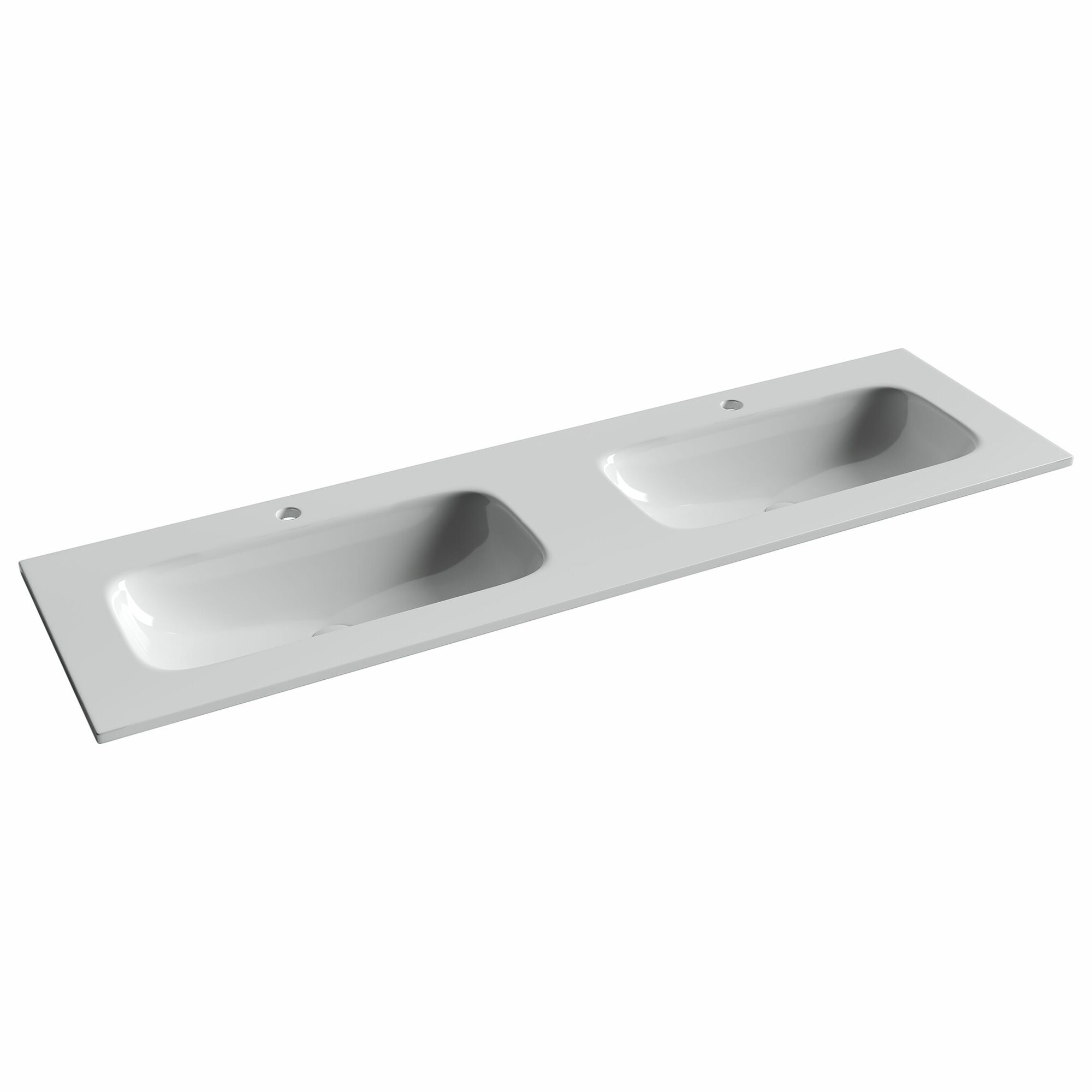 Раковина накладная мебельная Ceramicanova Grace прямоугольная 161см с двумя чашами и отверстиями под смеситель CN7023