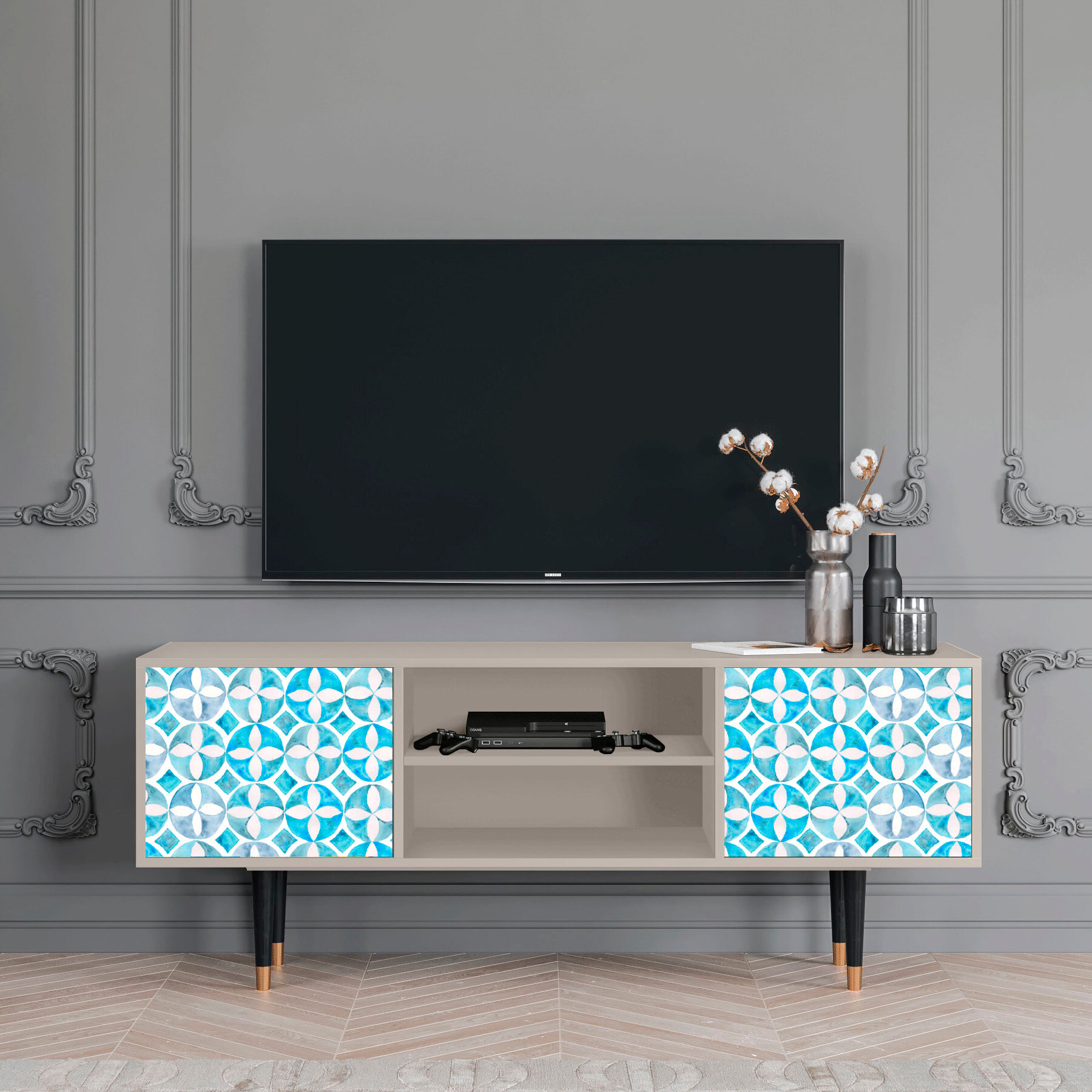 ТВ-Тумба - STORYZ - T2 Porto Mood, Размер - 170 x 69 x 48 см, Цвет корпуса - , Сатин