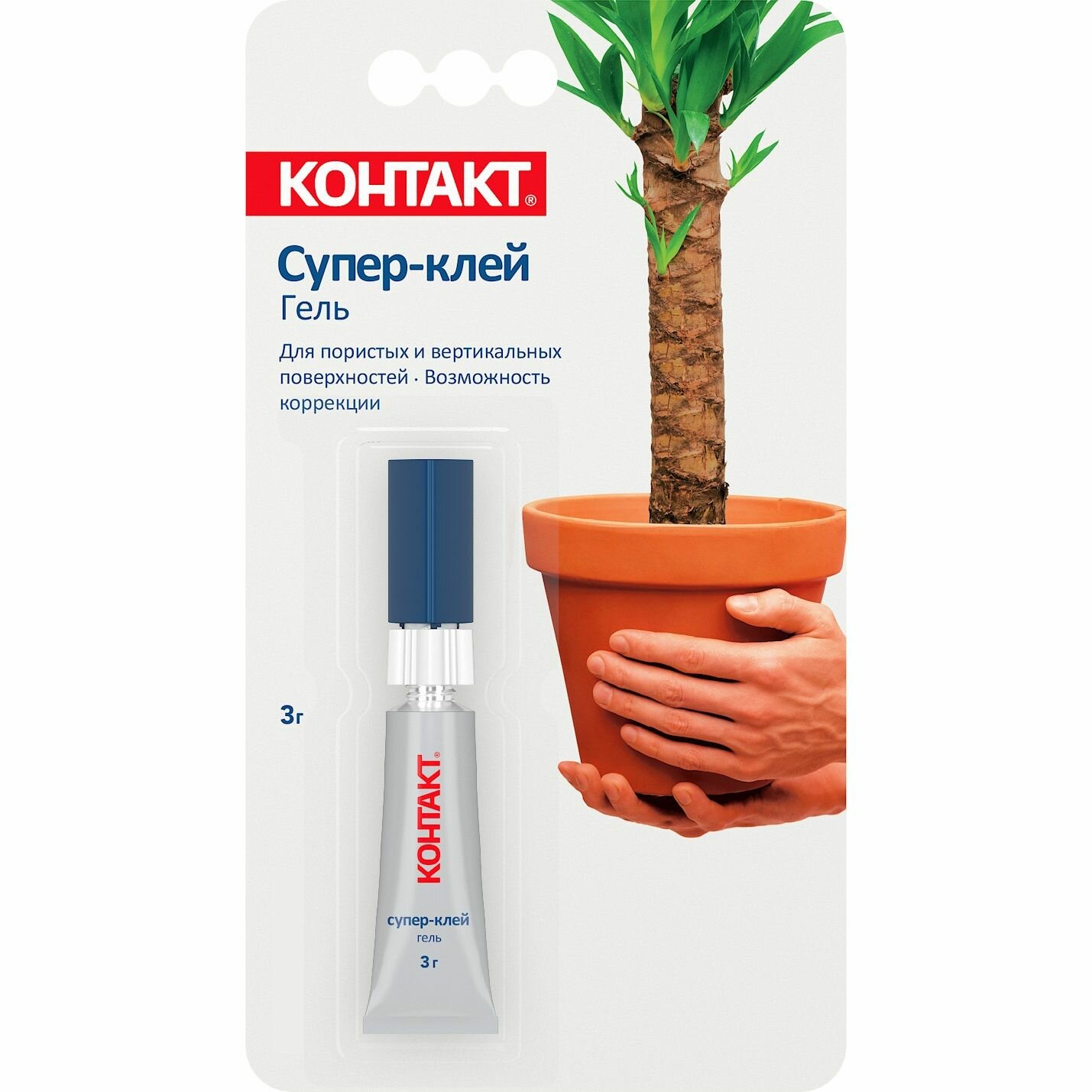 Супер-клей Контакт гель, блистер, 3 г
