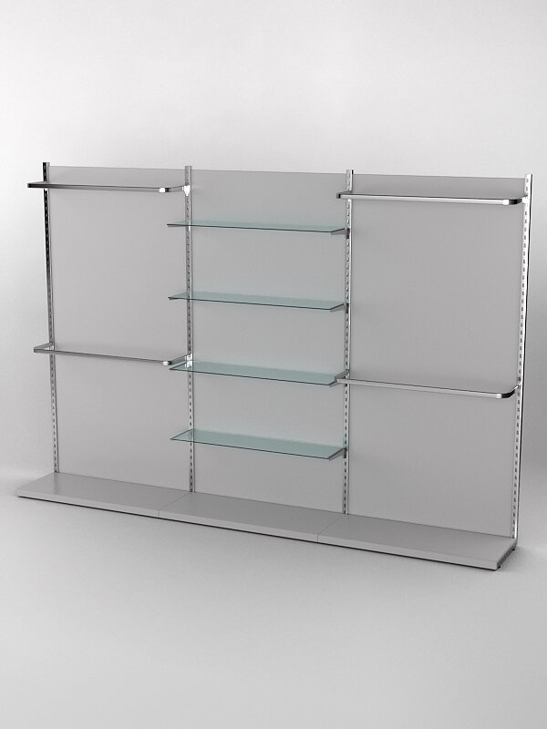 Пристенная торговая система "Bazic" №11 с задней стенкой (3600мм), Серый