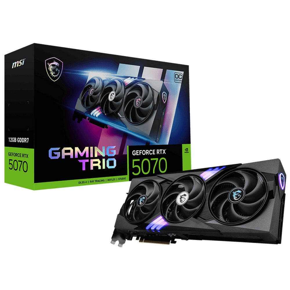 Видеокарта MSI RTX5070 GAMING TRIO OC 12GB GDDR7 192bit 3xDP HDMI 3FAN RTL
