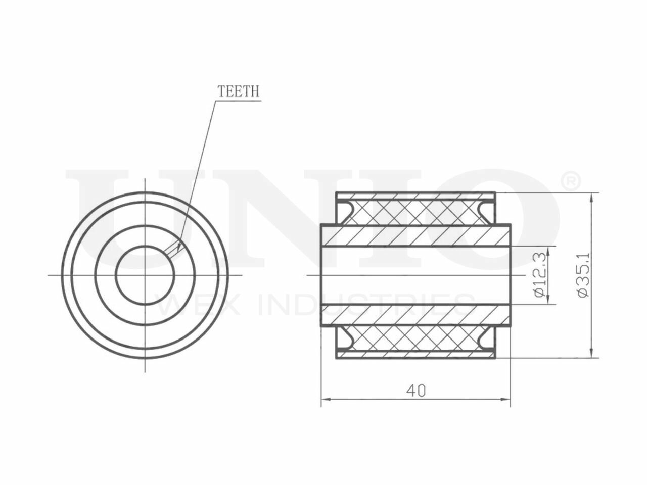 Сайлентблок передний задней цапфы, для Тойота Mark X (X120, X130) 04-, Лексус GS (S190) 05-, IS (XE20) Toyota Lexus 05-, артикул RMP-20590 производителя UNIO