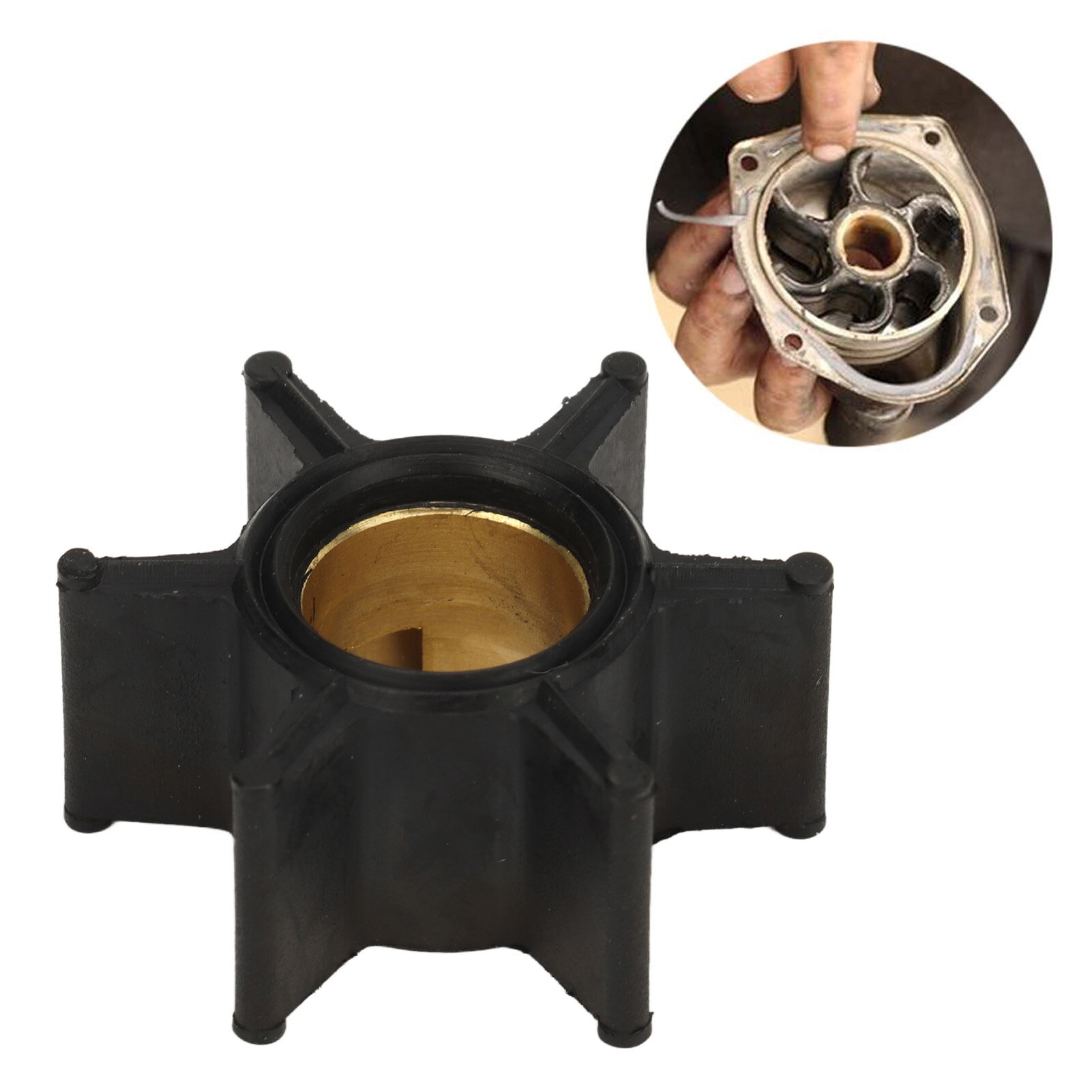 Крыльчатка водяного насоса 47‑22748 6-лопастная крыльчатка насоса для подвесного двигателя 3,5 л. с, 3,9 л. с, 5 л. с, 6 л. с.