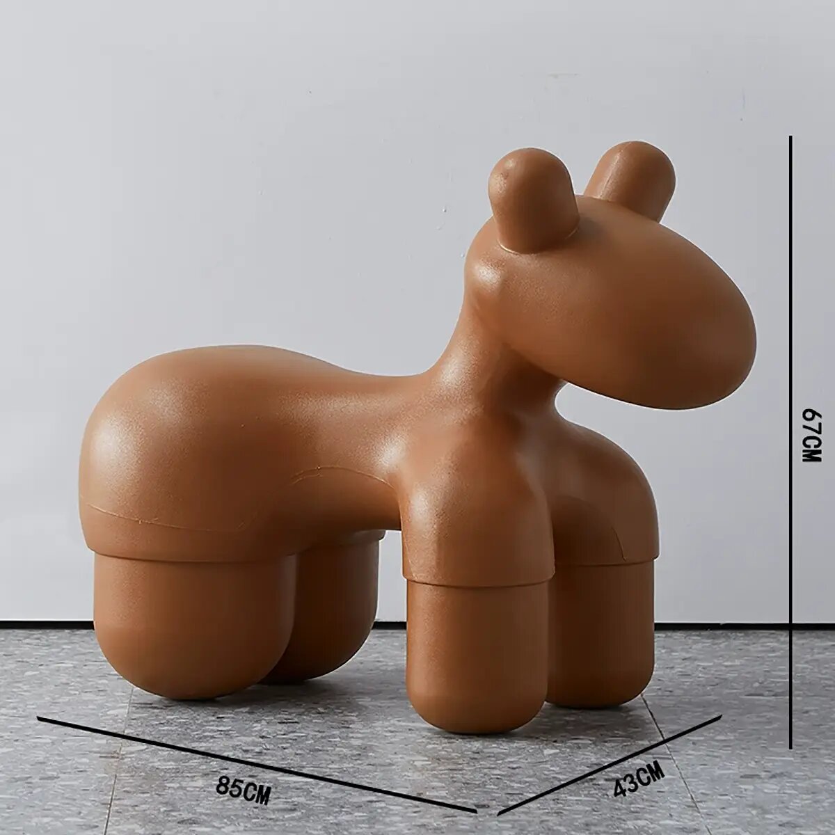 Табурет для гостиной и детской из пластика в стиле Pony Chair (цвет коричневый 85*43*67 см) TQ