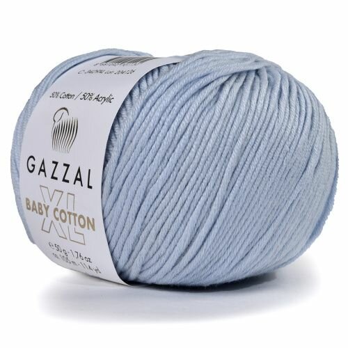 Пряжа Gazzal Baby cotton XL 3429 бледно-голубой (50г/105м, упаковка 10 мотков)