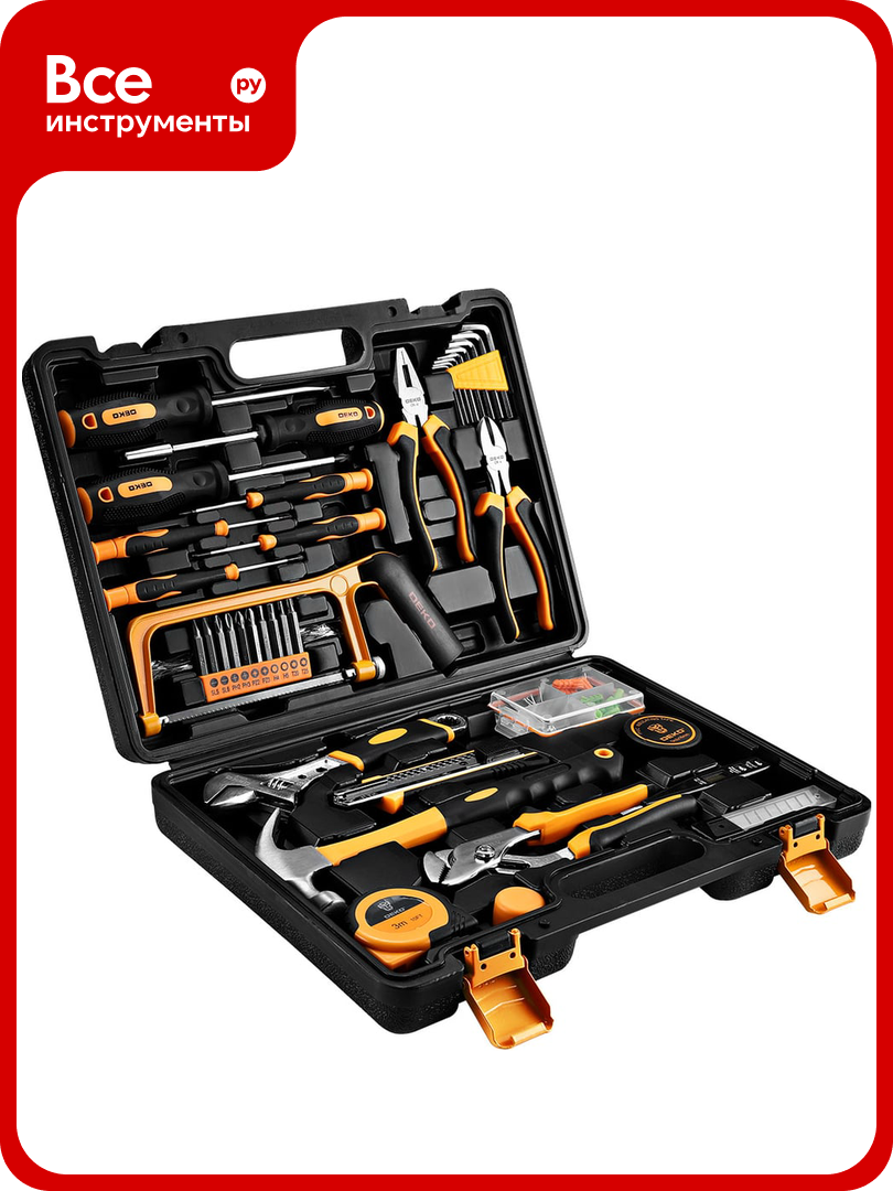 Профессиональный набор инструмента для дома в чемодане DEKO DKMT102-1 (102 предмета) 083-2052, стали