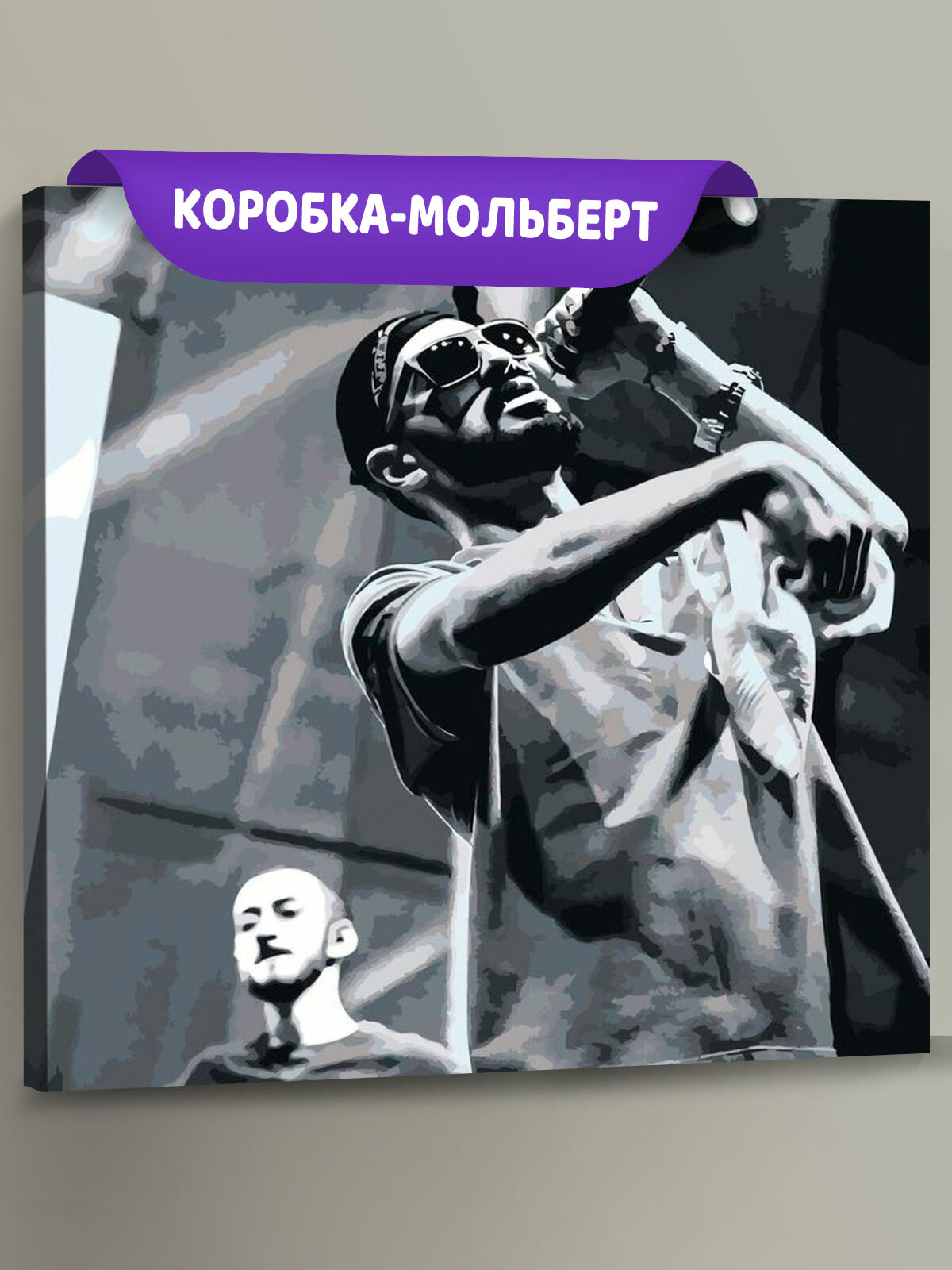 Картина по номерам на холсте с подрамником "Miyagi Мияги", Раскраска 40x40 см, Мужчины Знаменитости Музыканты Люди