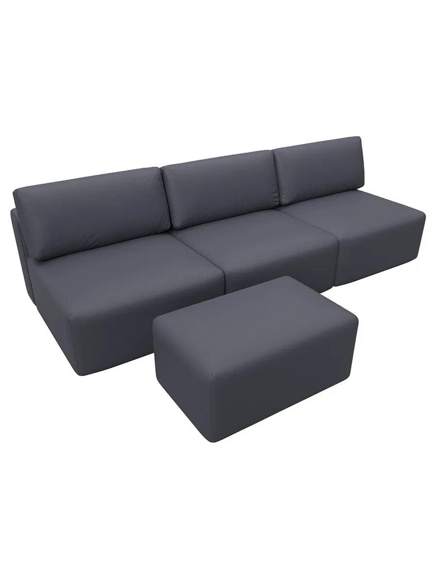 Диван прямой модульный Лего 367x85x119 см, экокожа