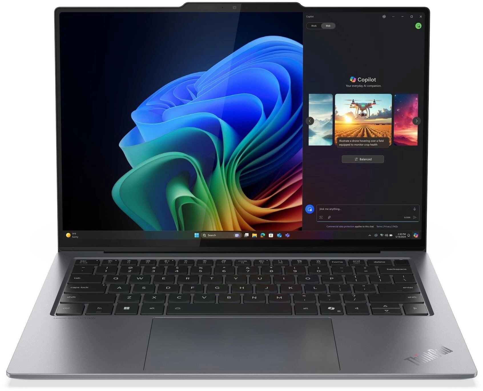 Ноутбук Lenovo ThinkPad X9-14 G1 Aura Core Ultra 7 258V 32Gb SSD1Tb Intel Arc 140V 14" OLED WUXGA (1920x1200) Windows 11 Pro grey WiFi BT Cam (21QA002CGQ)