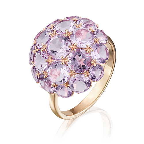 Кольцо, золото, 585 проба, аметист