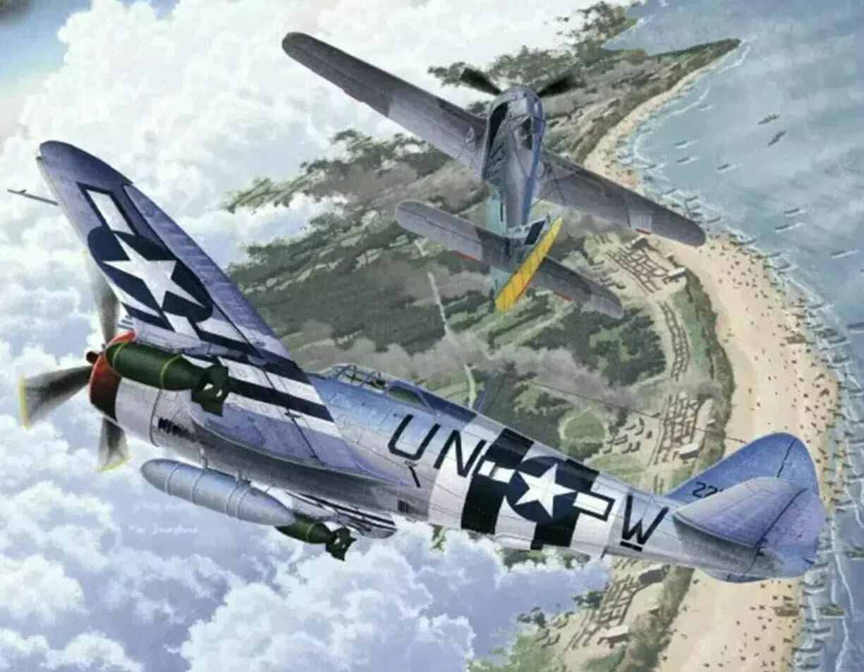 Academy 12513 1/72 P-47D & Fw 190A-8 70 лет высадке в Нормандии Модель самолёта