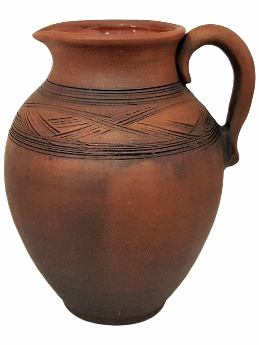 Кувшин для жидкости без крышки + глазурь, глина, керамика, ручная работа