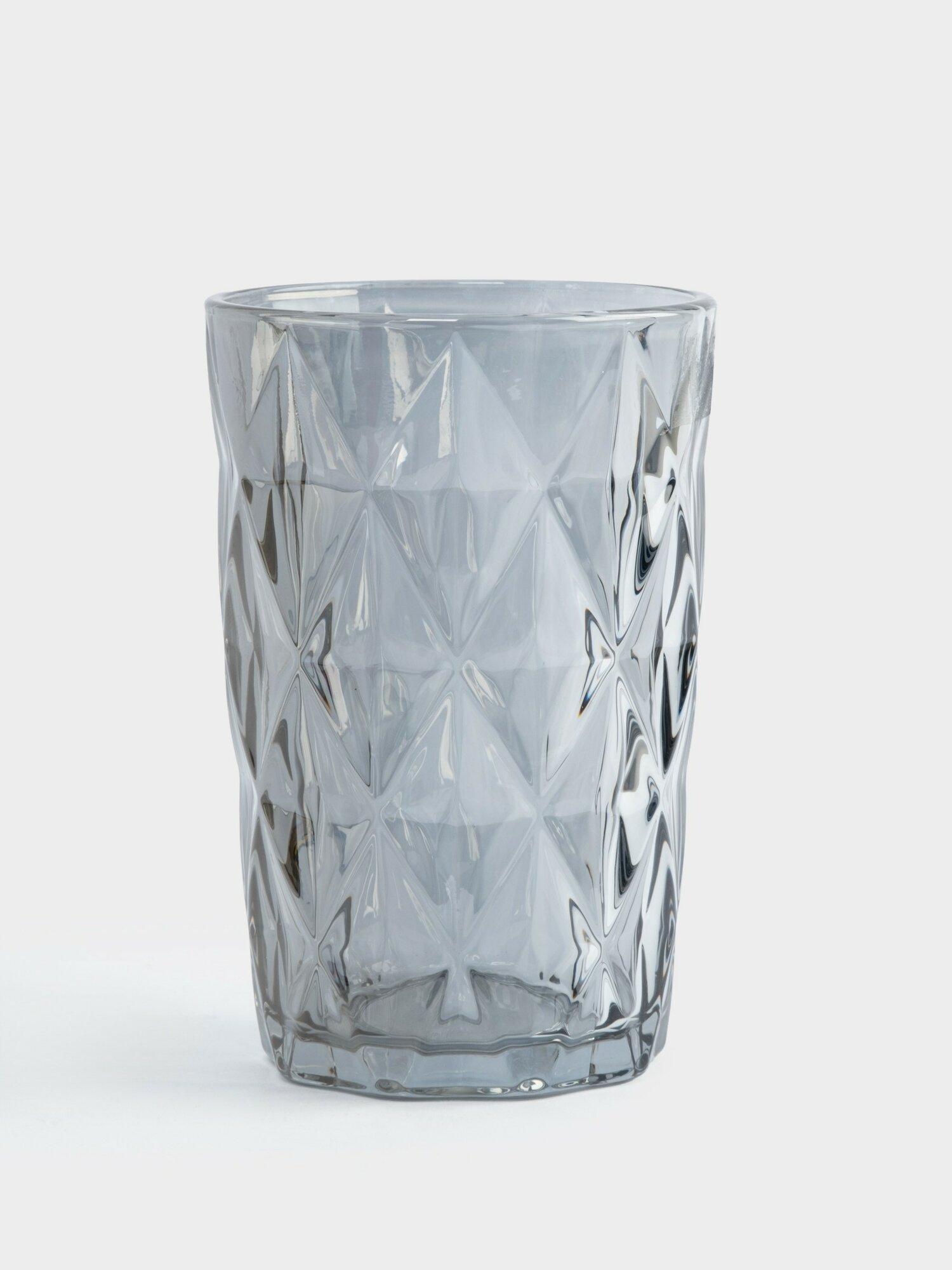 Стакан, 12 см, 340 мл, стекло, серый, Diamond color (Anna Lafarg)